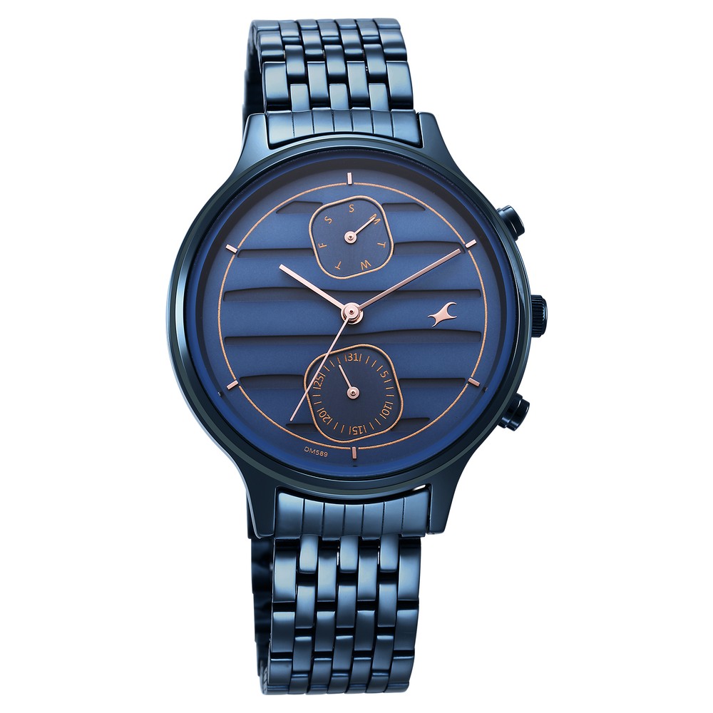Buy Online Fastrack Style Up Blue Dial Stainless Steel Strap Watch for ...