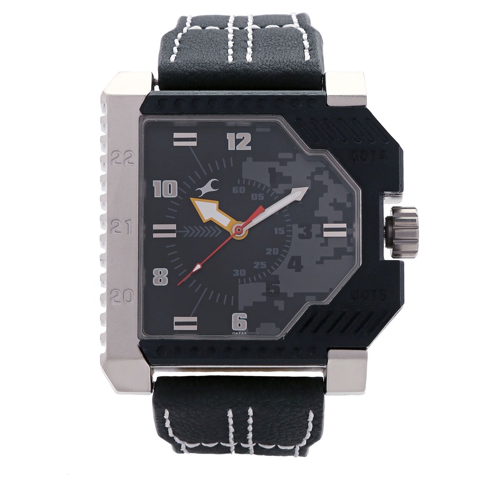 Buy Online Fastrack Quartz Analog Grey Dial Leather Strap Watch for ...