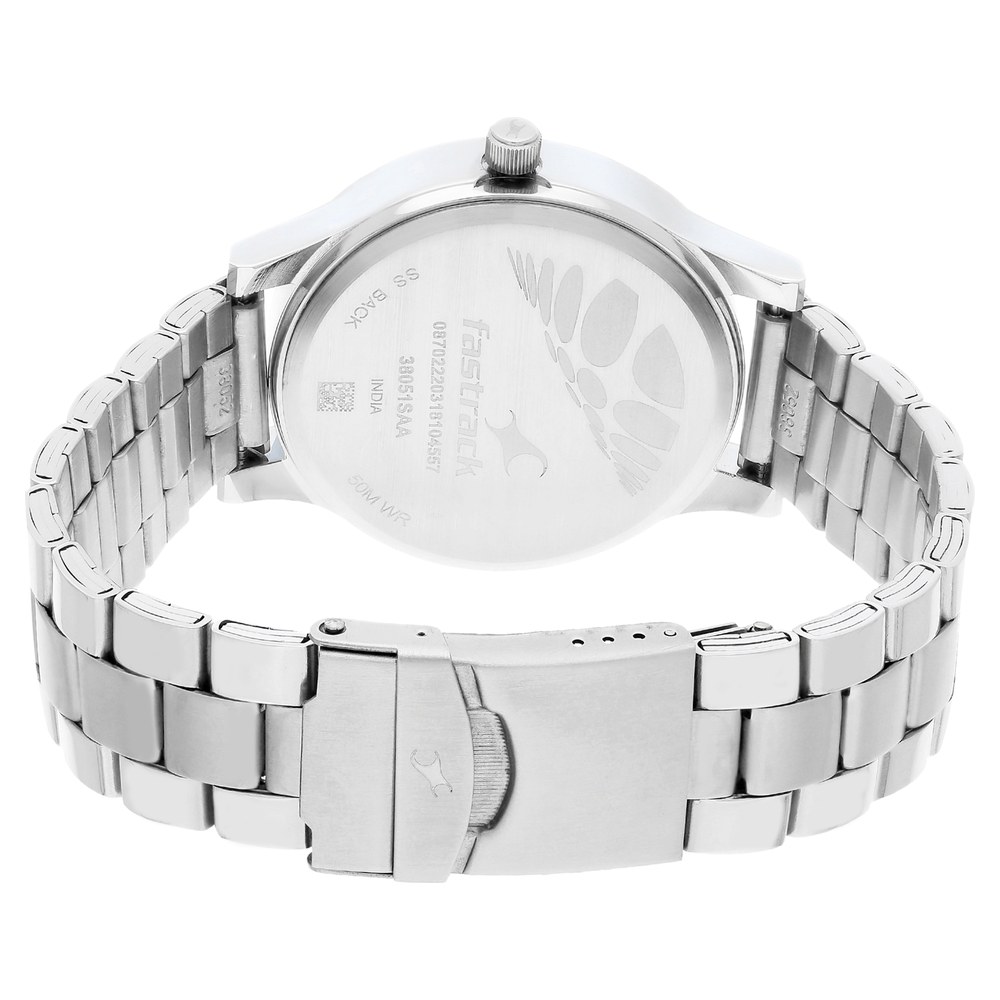 Buy Online Fastrack Fundamentals Quartz Analog White Dial Stainless ...
