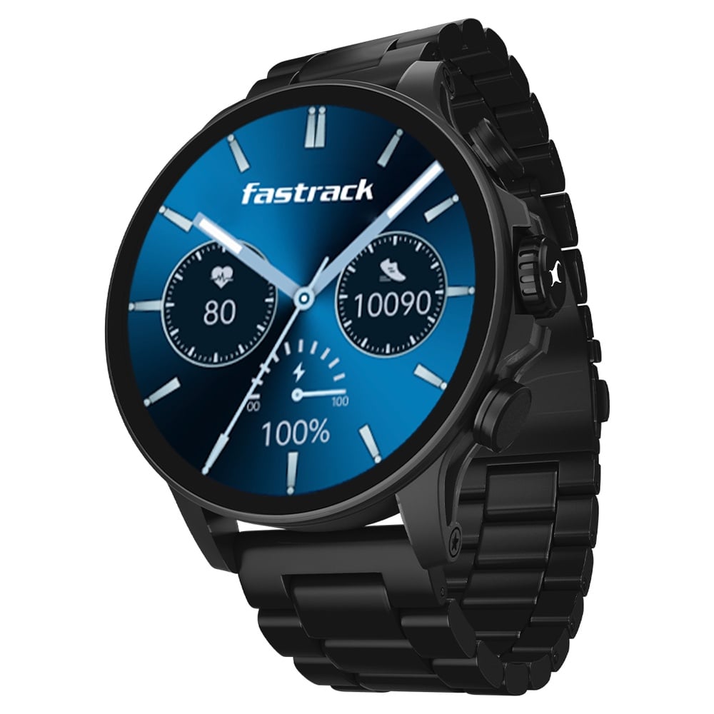 Buy Online Fastrack Marvellous FX2 Unisex Smart Watch With Black Metal Strap - 38148nm01 | Fastrack