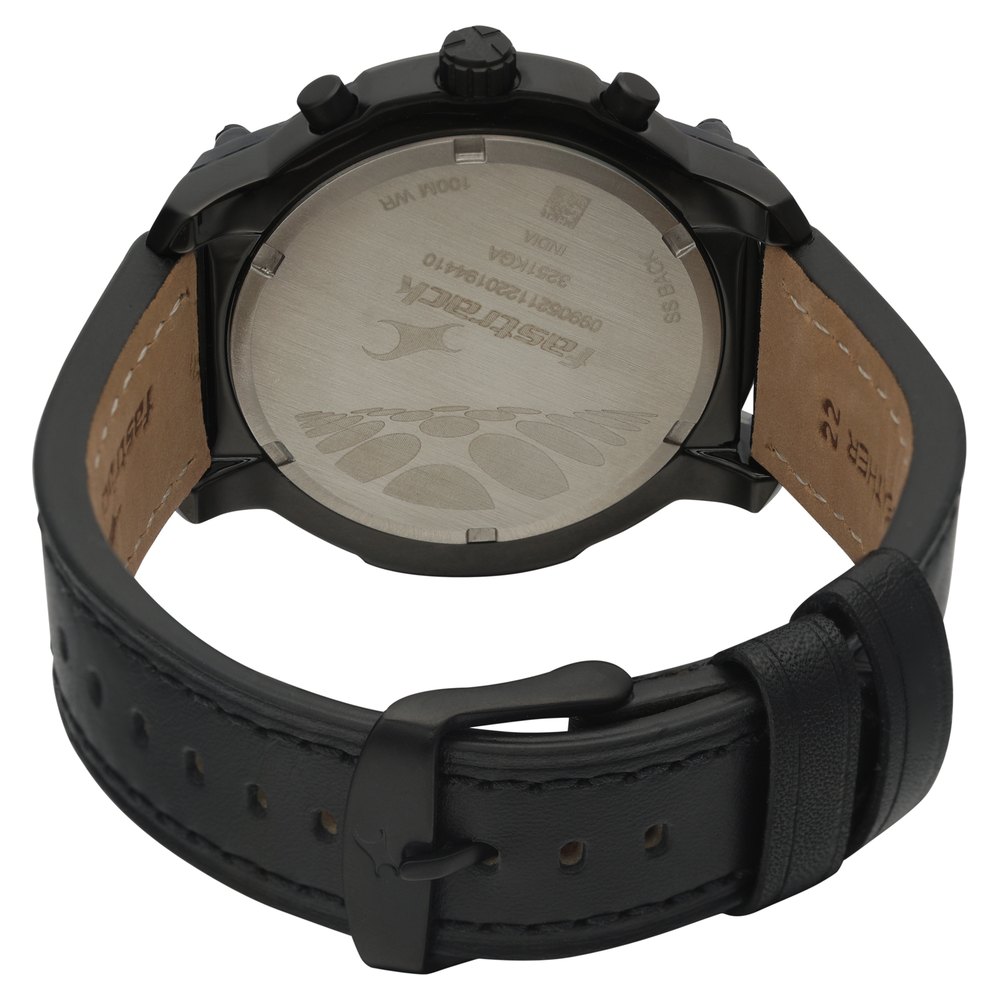 Buy Online Fastrack Gamify Quartz Analog Black Dial Leather Strap Watch ...