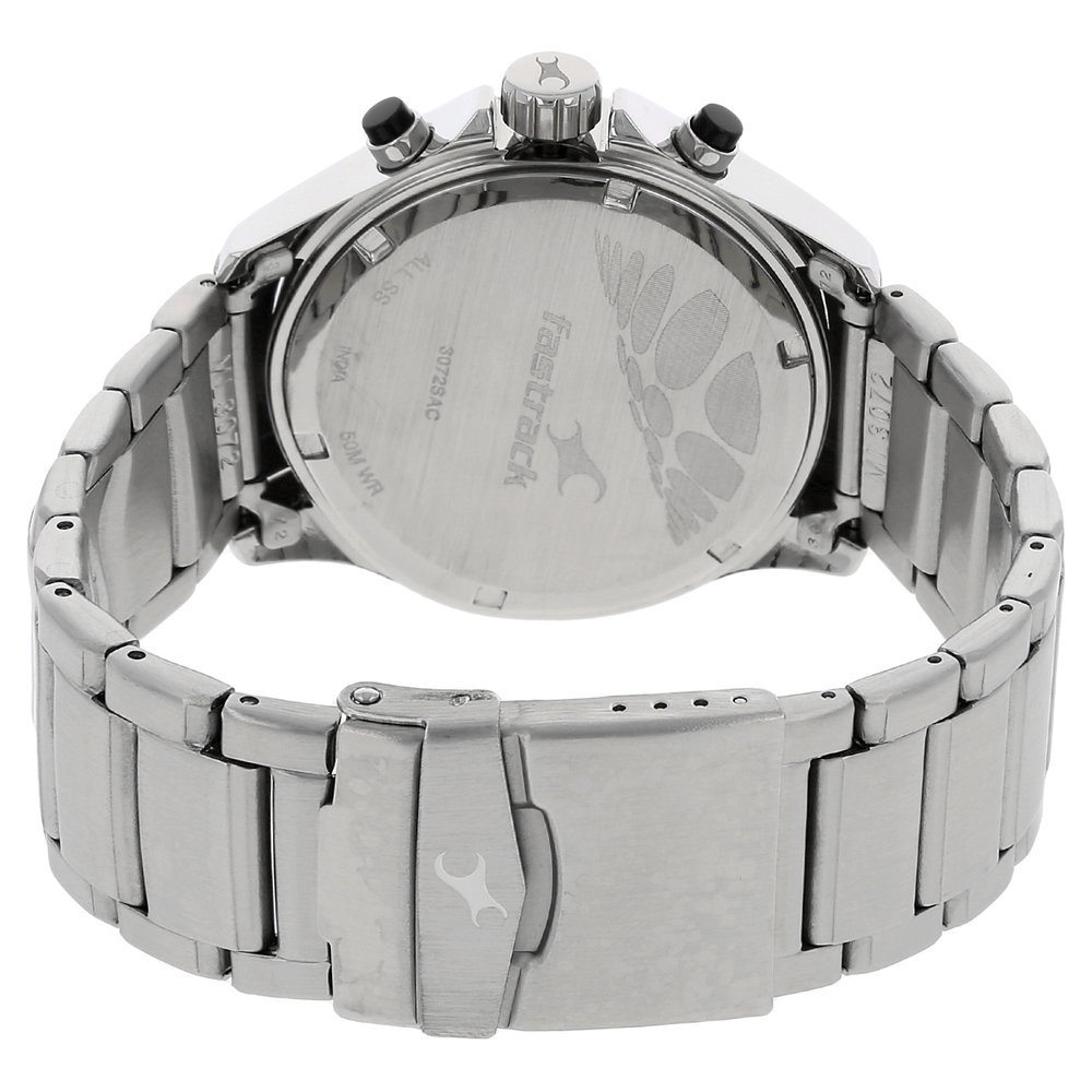 Buy Online Fastrack Big Time Quartz Chronograph Black Dial Stainless ...