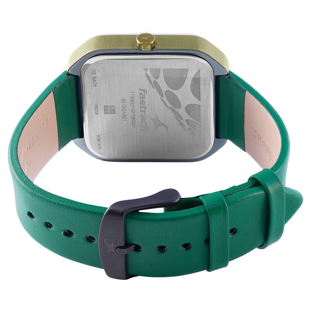 Buy Online Fastrack After Dark Quartz Analog Green Dial Leather Strap ...