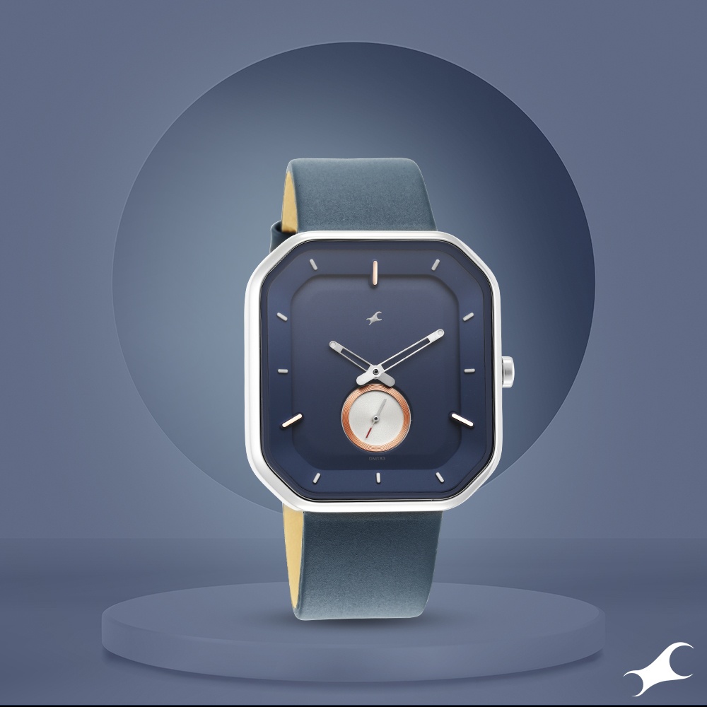 Buy Online Fastrack After Dark Blue Dial Leather Strap Watch for Guys ...