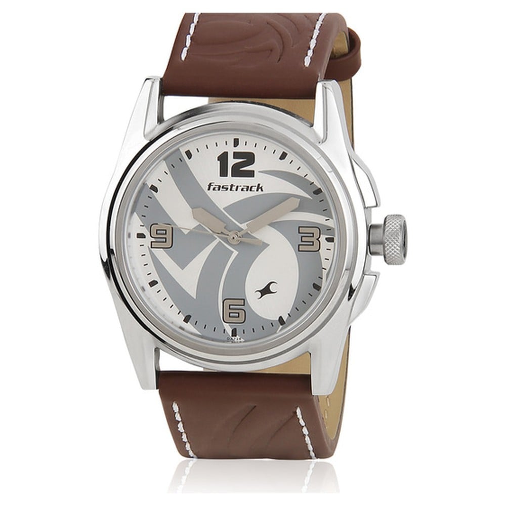 Buy Online Fastrack Quartz Analog Black Dial Leather Strap Watch for ...