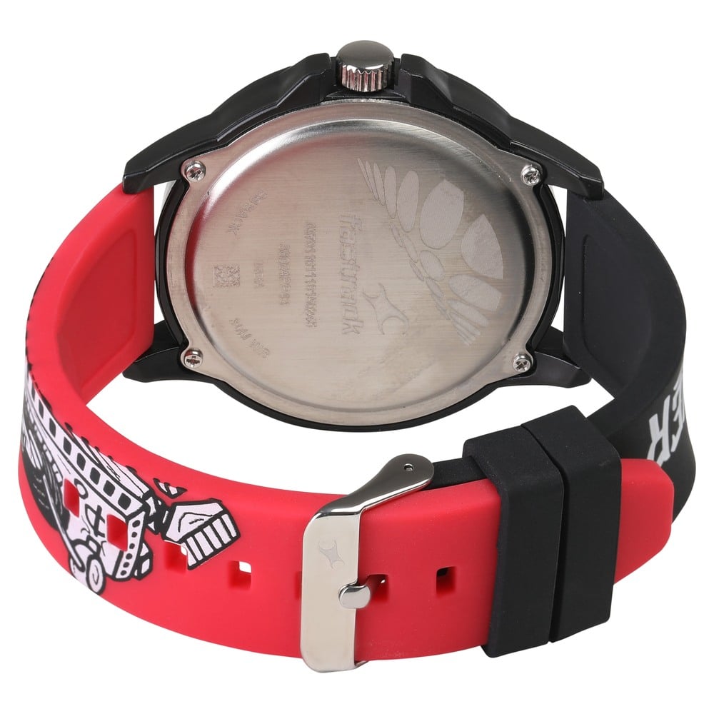 Buy Online Fastrack Wicked Lines Quartz Analog Red Dial Silicone Strap ...