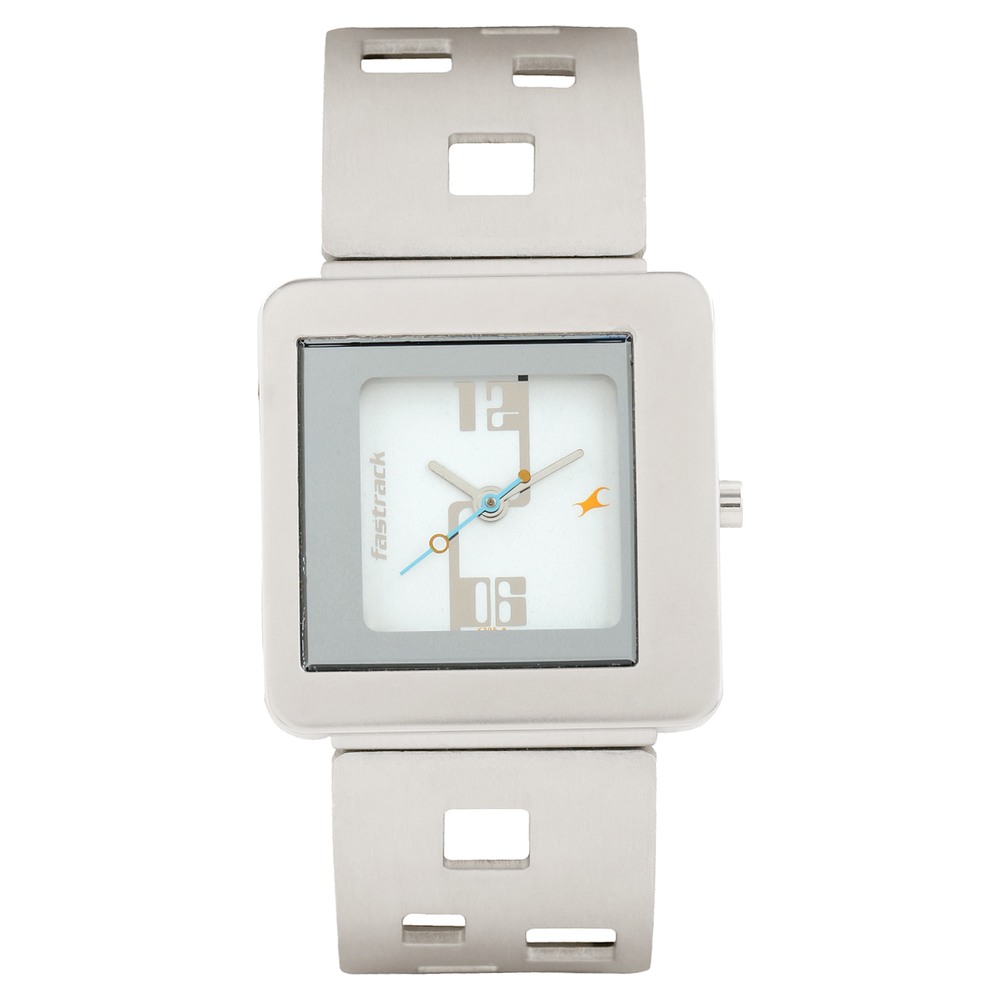 Buy Online Fastrack Quartz Analog Silver Dial Stainless Steel Strap ...