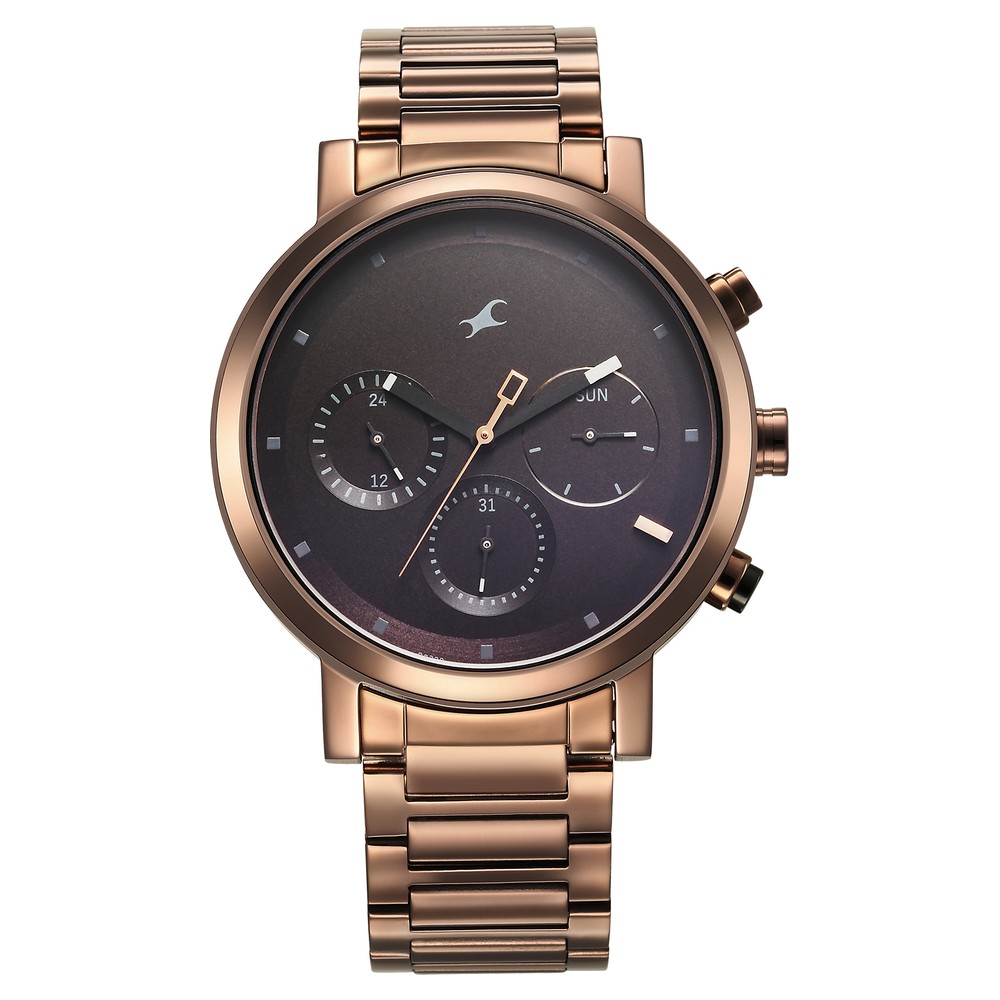 Buy Online Fastrack Tick Tock Quartz Analog Black Dial With Brown ...