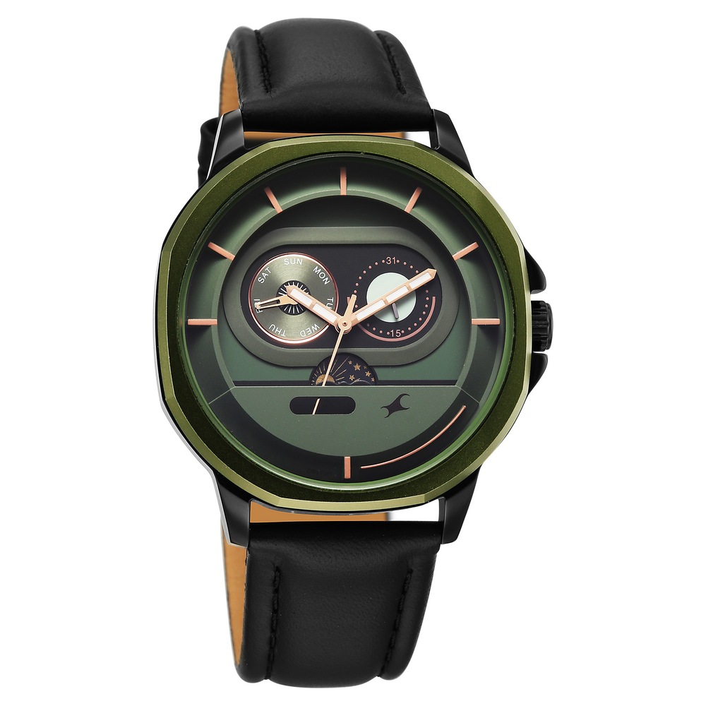 Buy Online Fastrack Street Opulence Quartz Sun Moon Multifunction Green ...