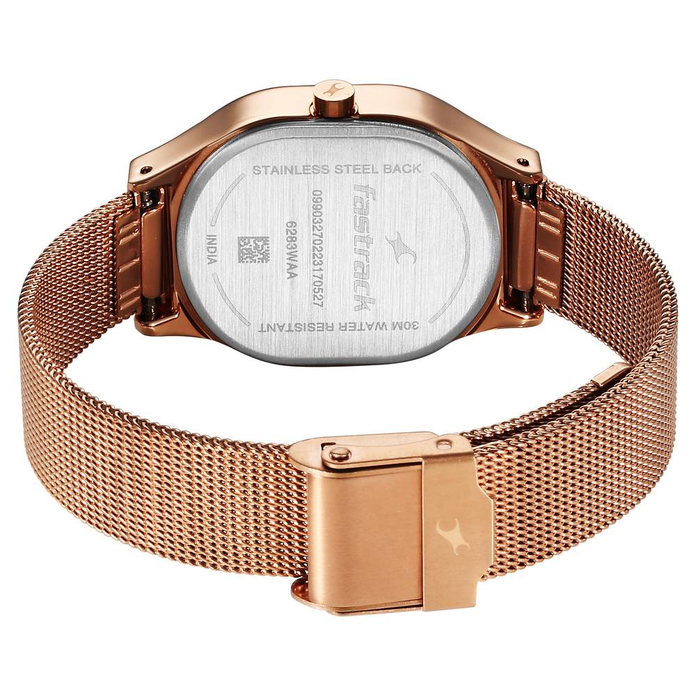 Buy Online Fastrack Snob X Rose Gold Dial Stainless Steel Strap Watch ...