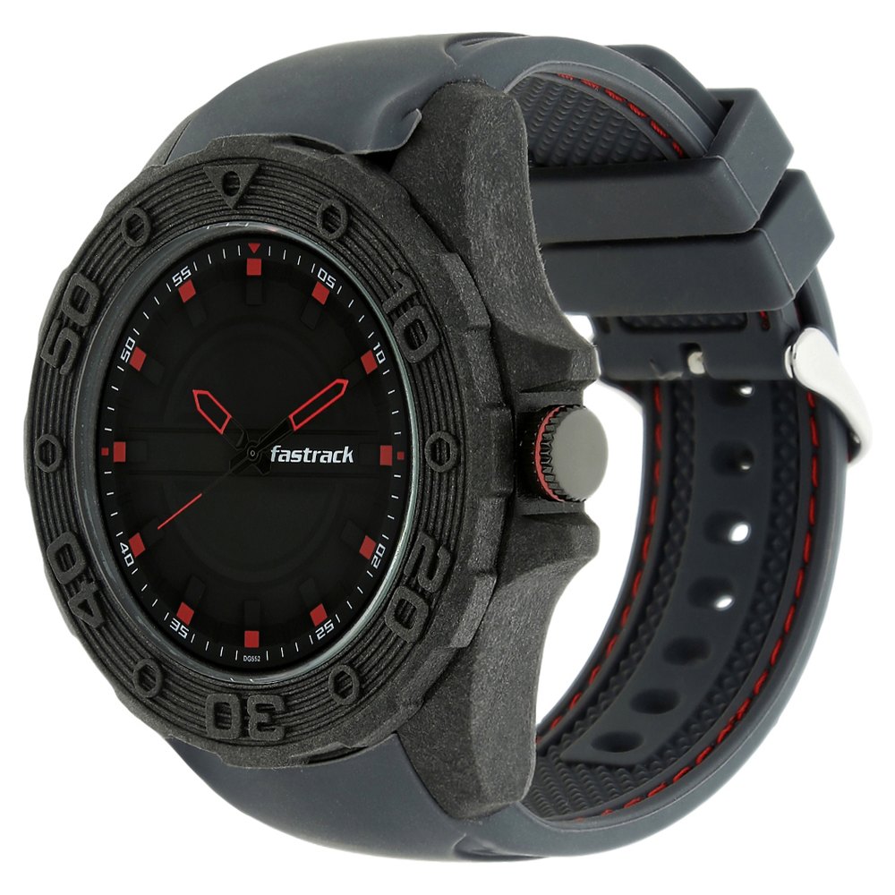 Buy Online Fastrack Light Weight Quartz Analog Black Dial Silicone ...