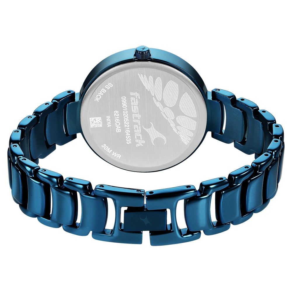 Buy Online Fastrack Style Up Quartz Analog Blue Dial Metal Strap Watch ...
