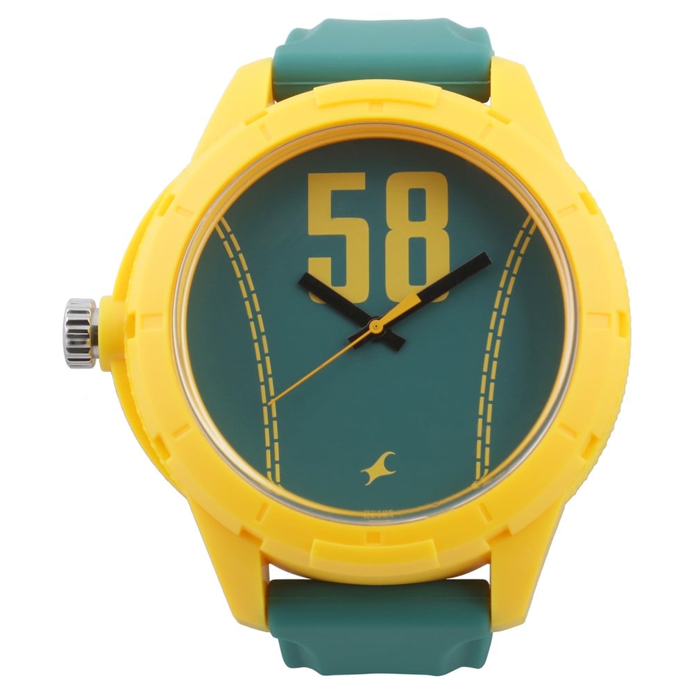 Buy Online Fastrack Quartz Analog Green Dial Plastic Strap Watch for ...