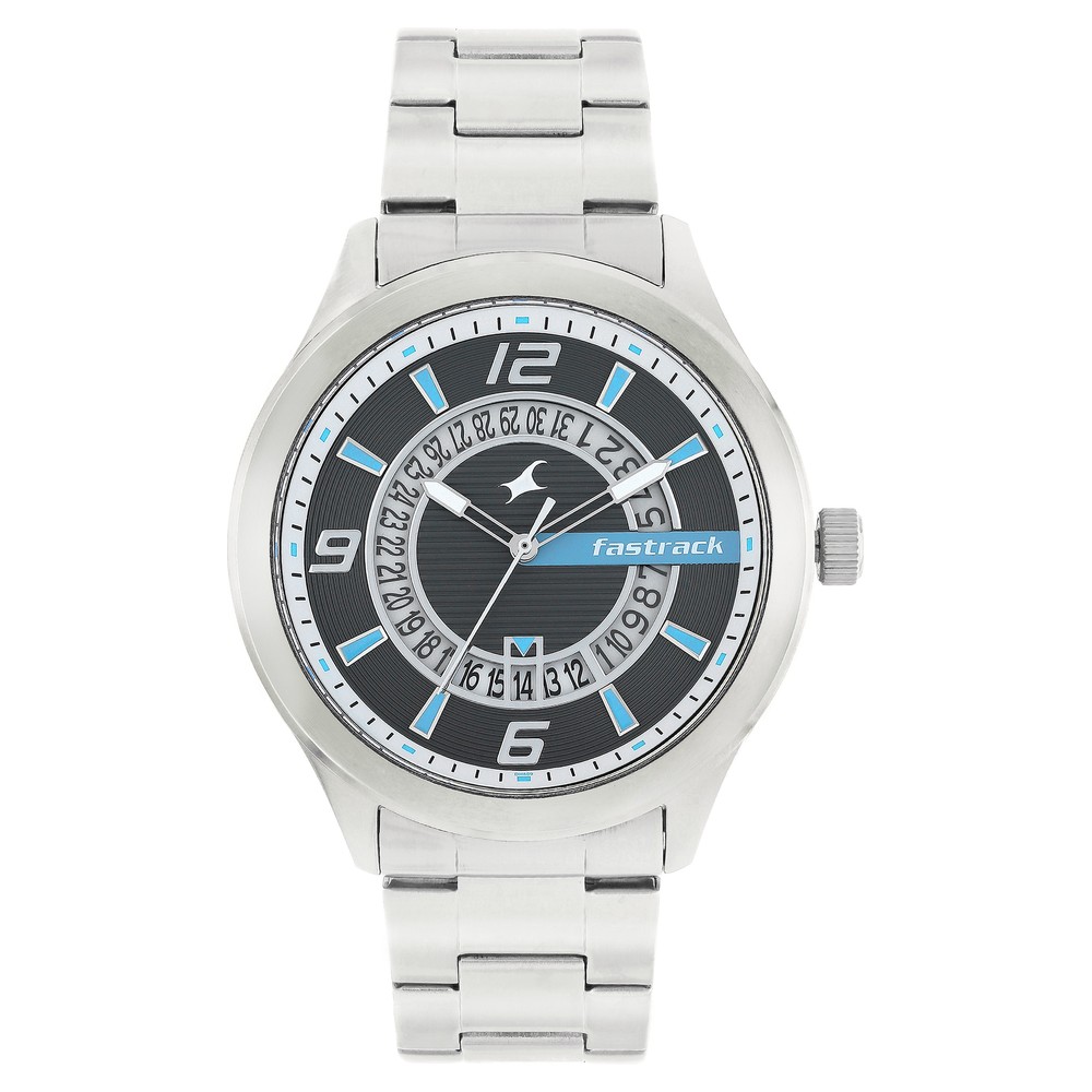 Buy Online Fastrack Loopholes Quartz Analog with Date Black Dial ...