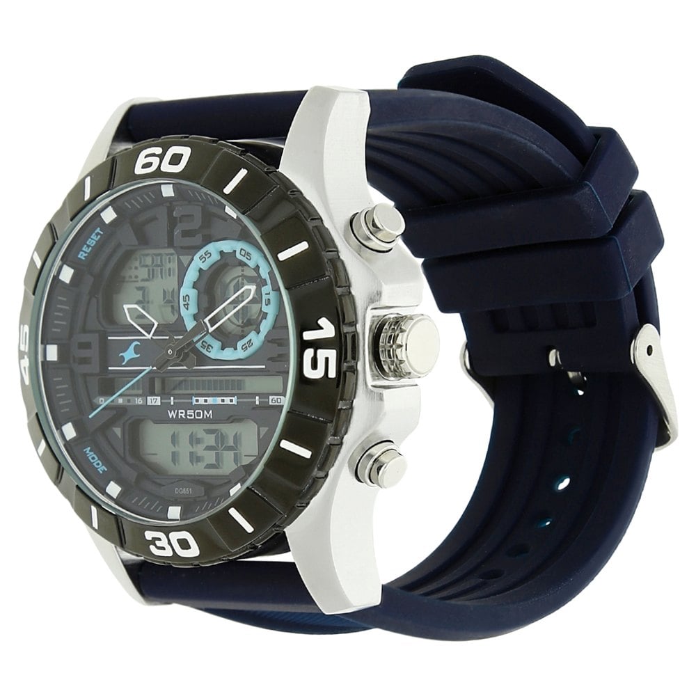 Buy Online Fastrack Quartz Analog Digital Grey Dial Silicone Strap ...