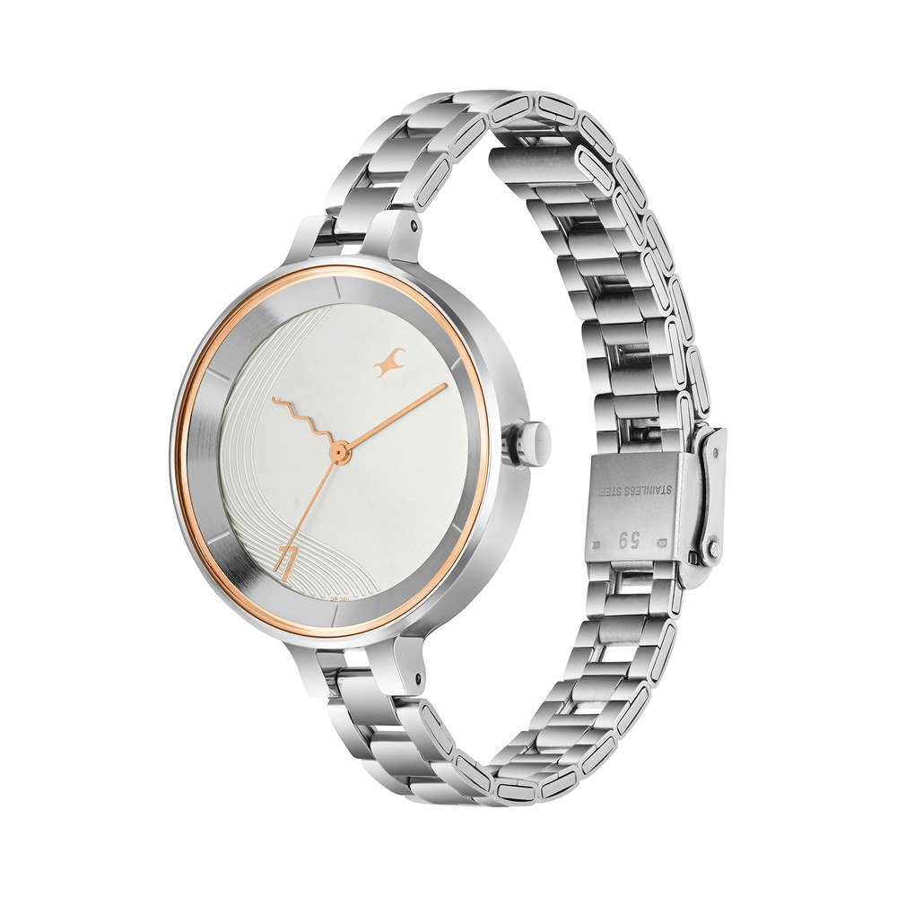 Buy Online Fastrack Stunners Quartz Analog Silver dial Stainless Steel ...