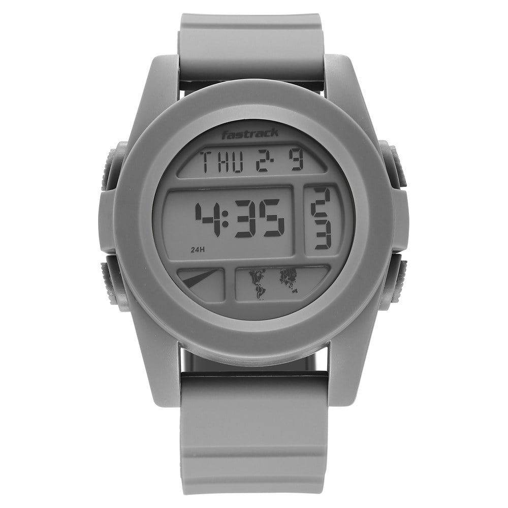 Buy Online Fastrack StreetStyle Digital Grey Dial Grey Silicone Strap ...