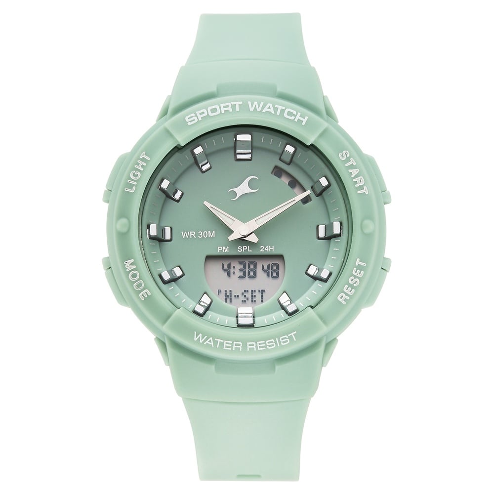 Buy Online Fastrack StreetStyle Quartz Analog Green Dial Green Plastic ...