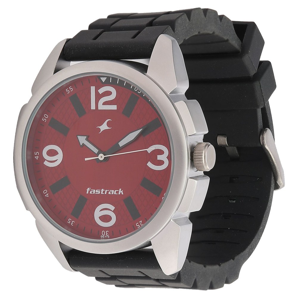 Buy Online Fastrack Quartz Analog Red Dial Silicone Strap Watch for ...