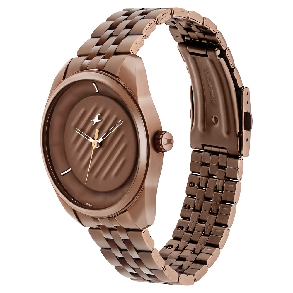 Buy Online Fastrack Crush Quartz Analog Brown Dial Stainless Steel ...
