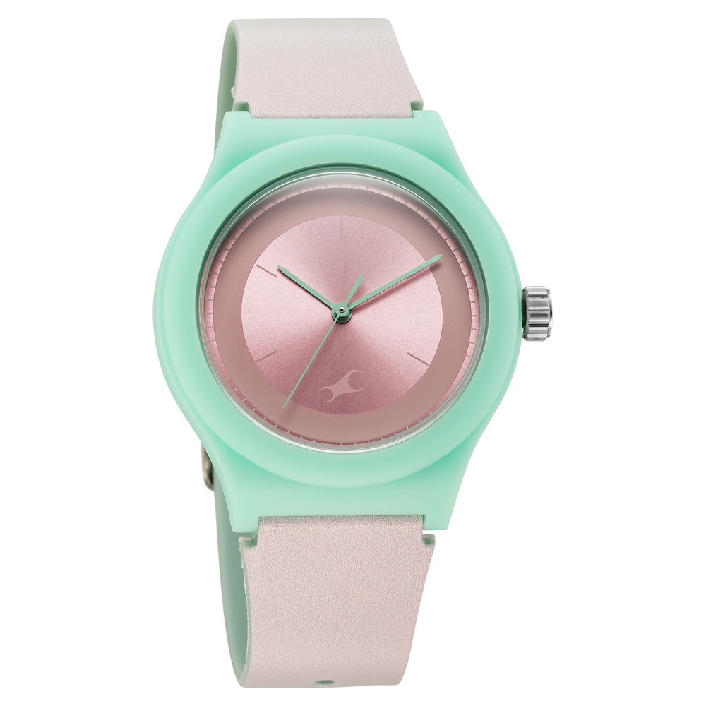 Buy Online Fastrack Tees Urbanique Quartz Analog Pink Dial PU Strap ...