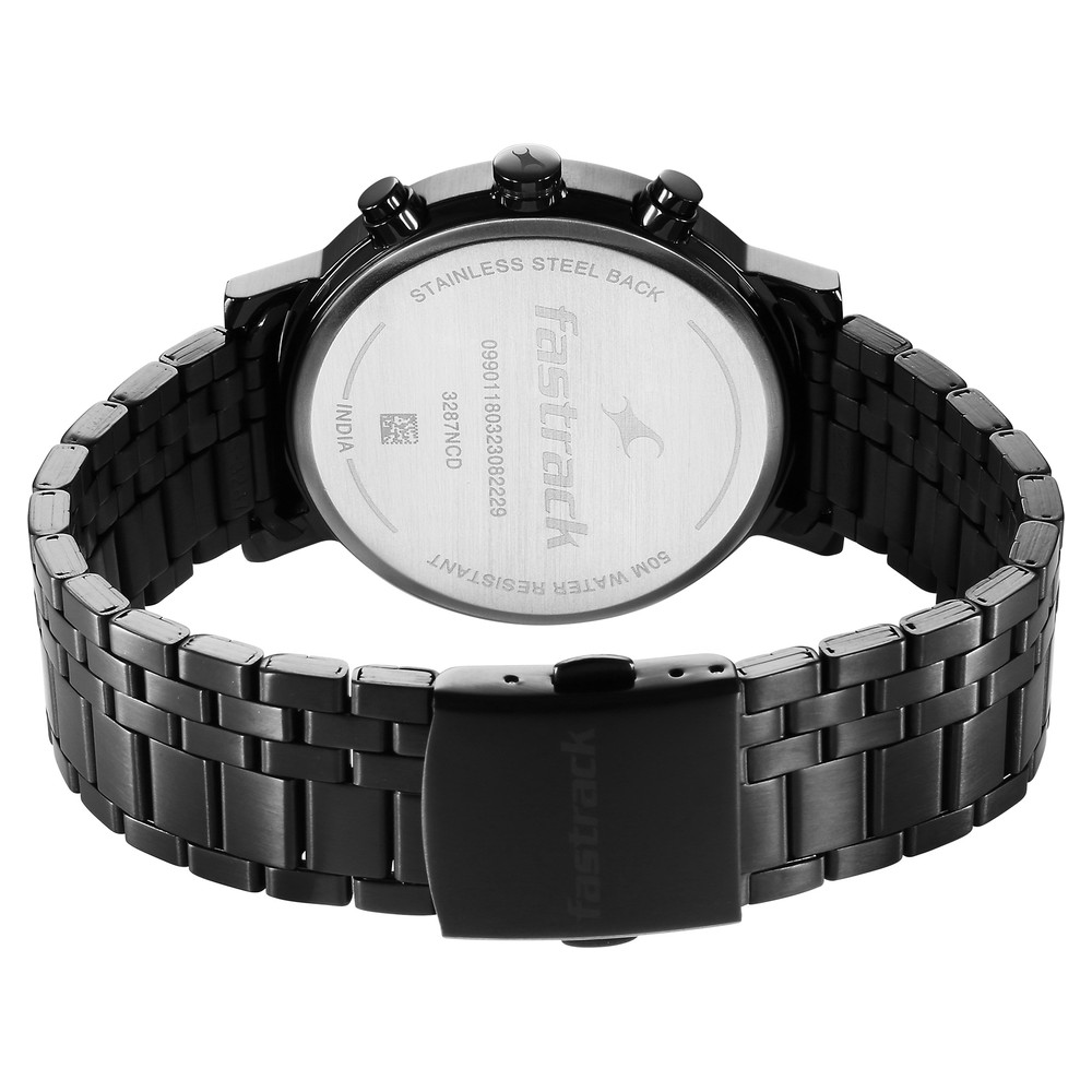 Buy Online Fastrack Kronos Multifunction Black Dial Stainless Steel ...