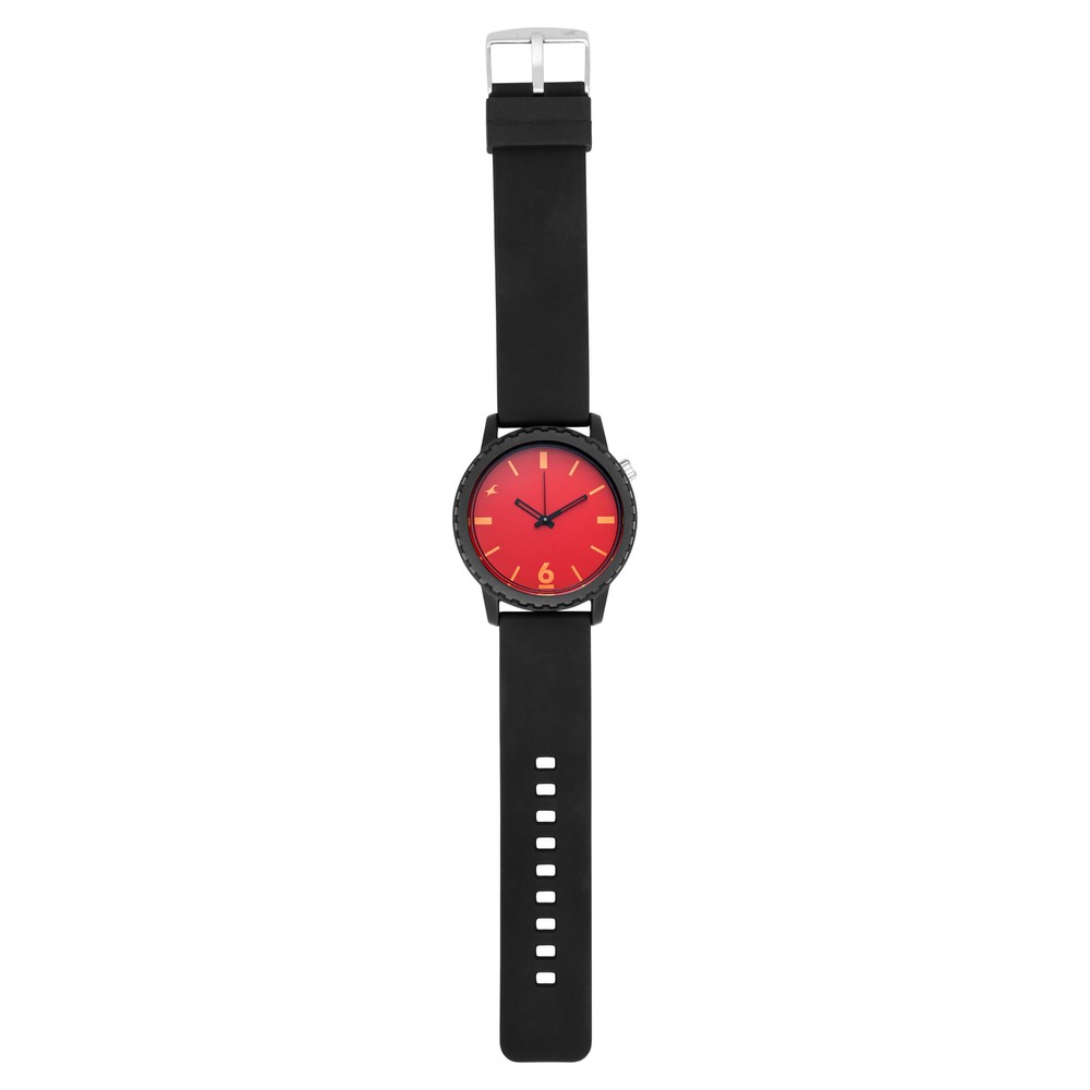 Buy Online Fastrack Quartz Analog Red Dial Silicone Strap Watch for ...