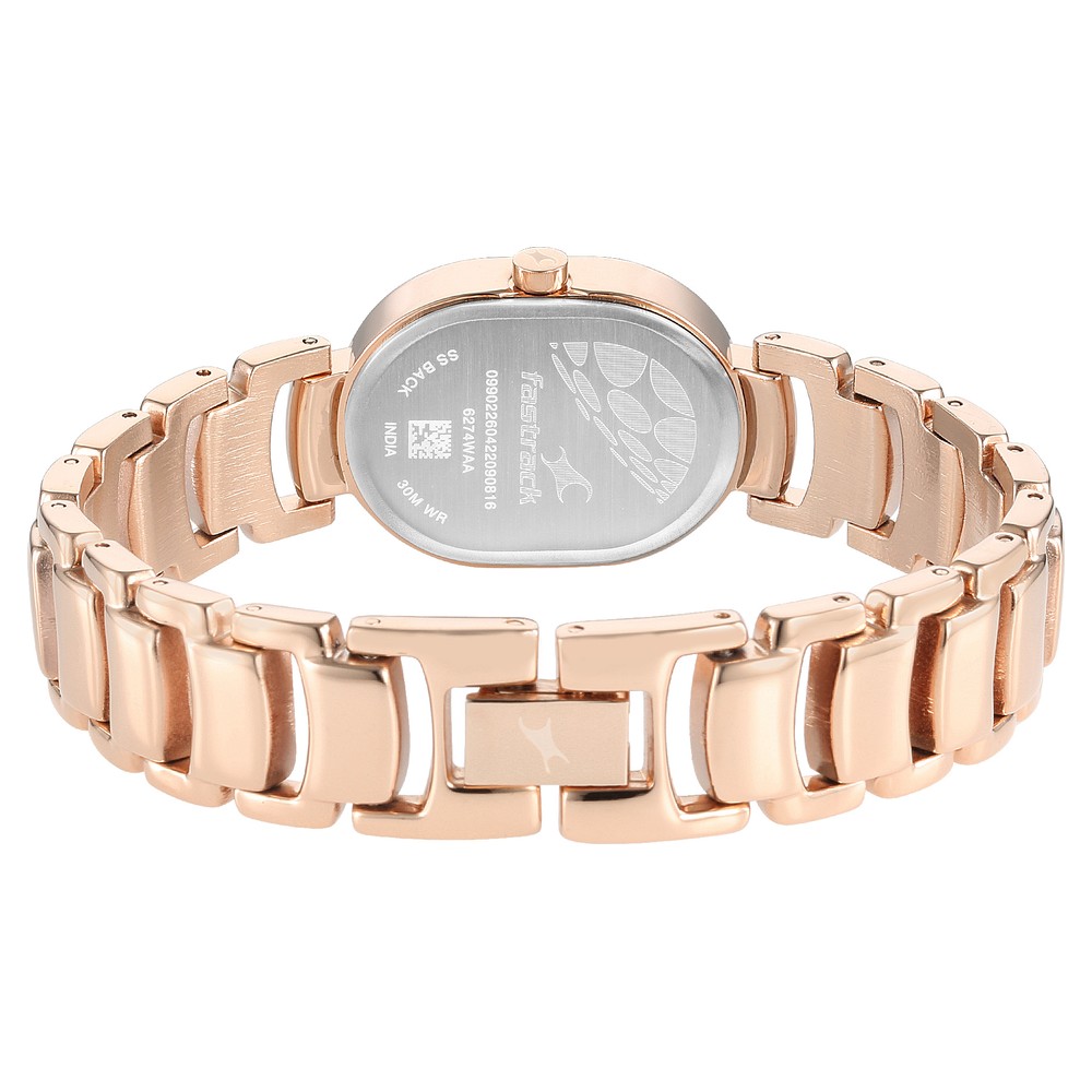 Buy Online Fastrack Uptown Retreat Quartz Analog Pink Dial Metal Strap ...