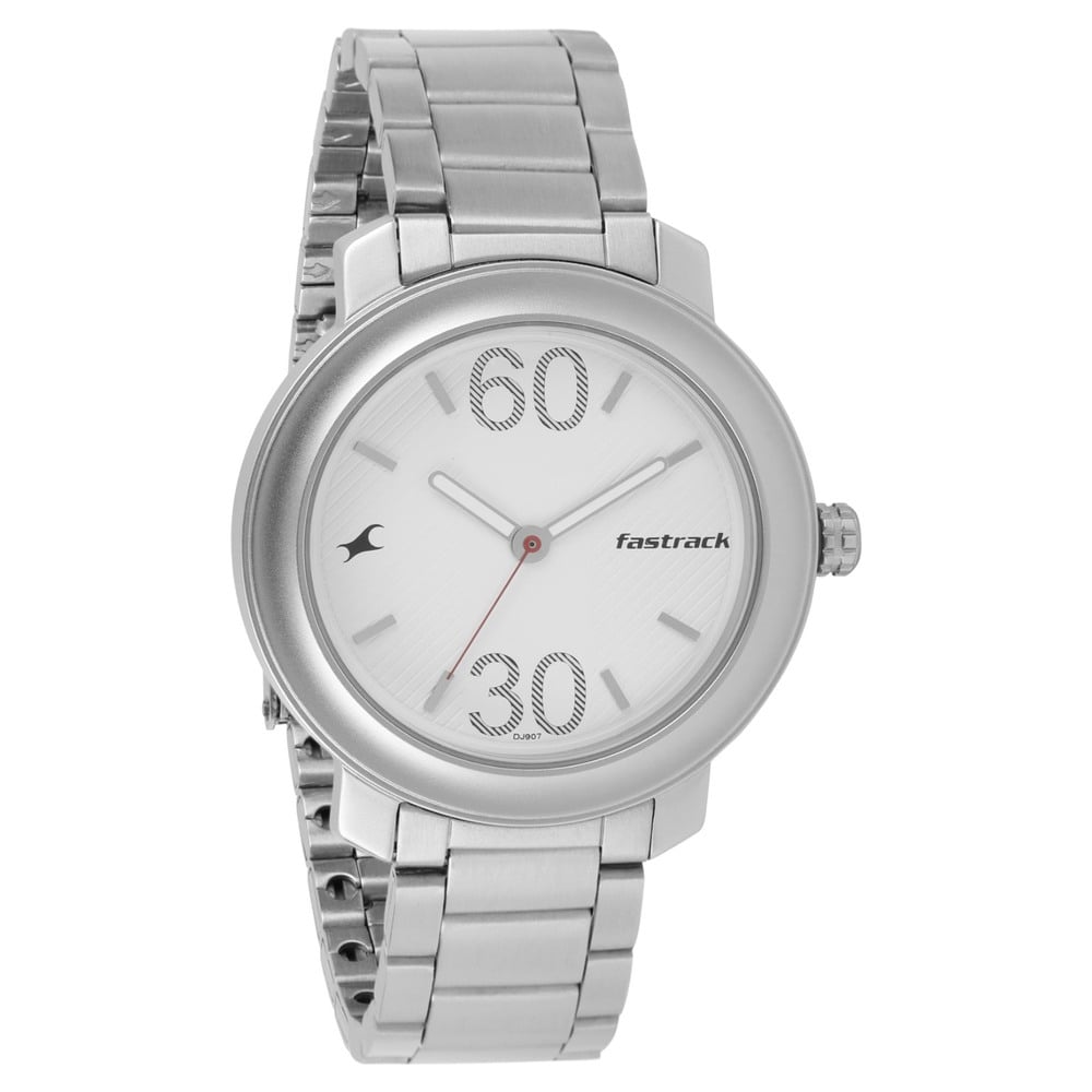 Buy Online Fastrack Quartz Analog Silver Dial Stainless Steel Strap ...