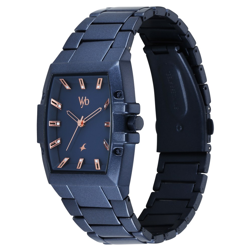 Buy Online Vyb Pioneer By Fastrack Quartz Analog Blue Dial Metal Strap ...