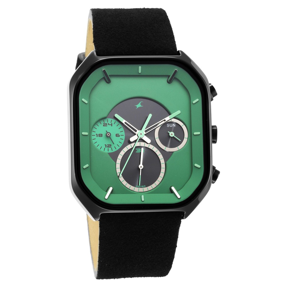 Buy Online Fastrack After Dark Quartz Analog with Day and Date Green ...