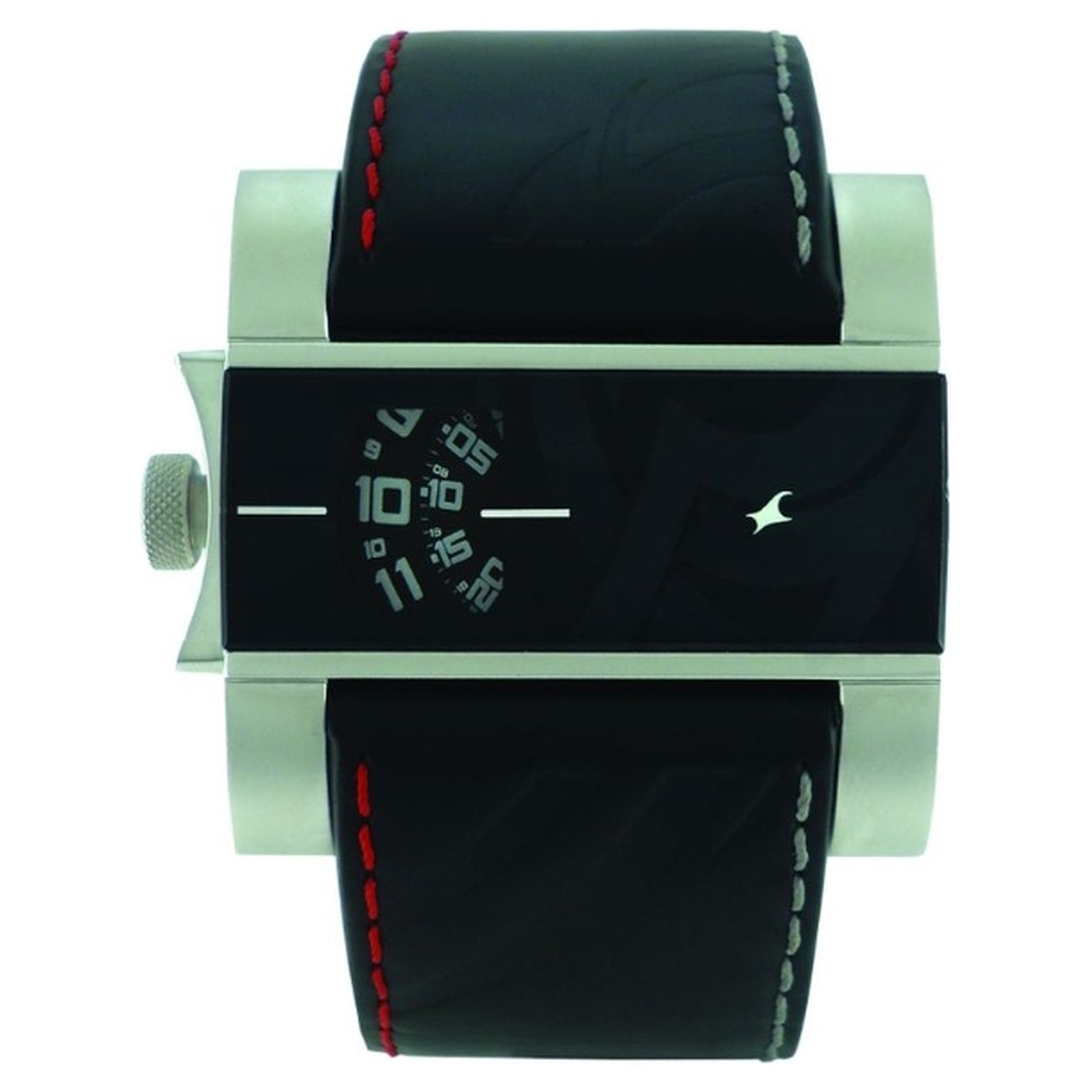 Buy Online Fastrack Quartz Analog Black Dial Leather Strap Watch for ...