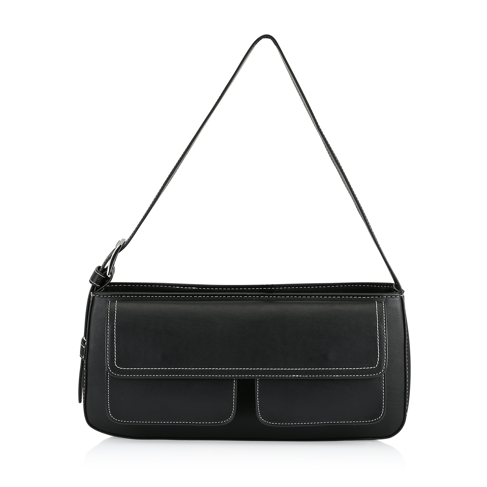 Buy Online Fastrack Structured Shoulder Bag with Pockets in Black ...