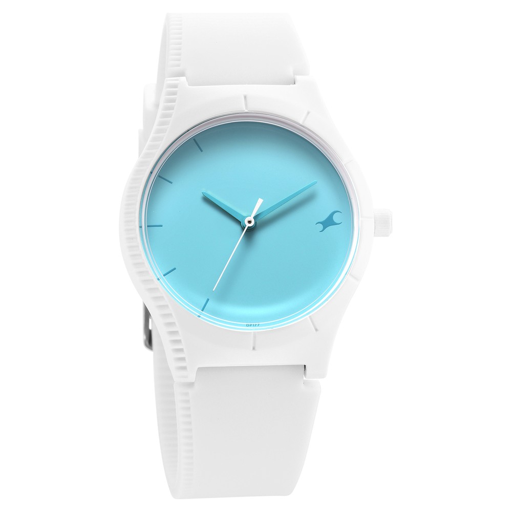 Buy Online Fastrack Tees Quartz Analog Blue Dial Silicone Strap Watch ...
