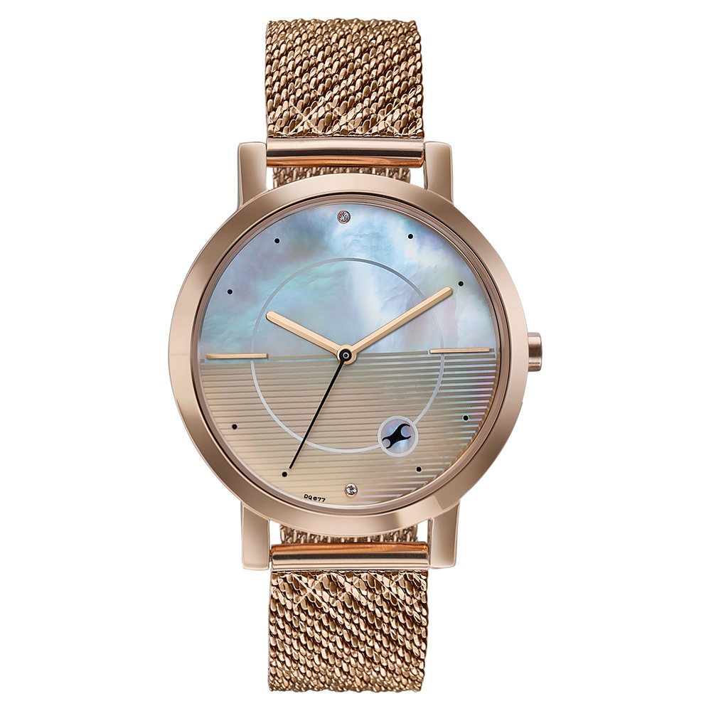 Buy Online Fastrack Style Up Quartz Analog Mother Of Pearl Dial Rose ...