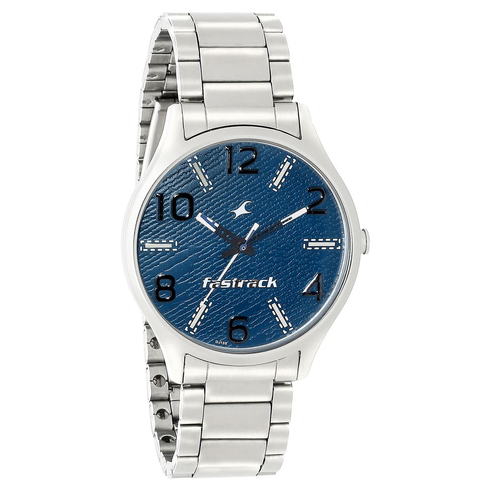 Buy Online Fastrack Denim Quartz Analog Blue Dial Stainless Steel Strap ...