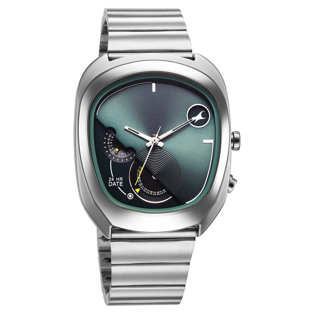 Buy Online Fastrack UFO Quartz Multifunction Green Dial Silver ...
