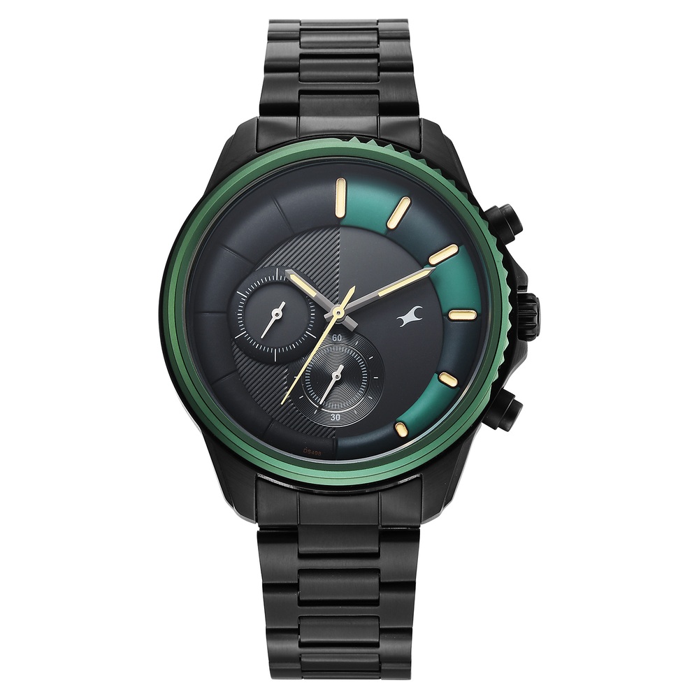 Buy Online Fastrack Wild Quartz Chronograph Two Toned Dial Black ...
