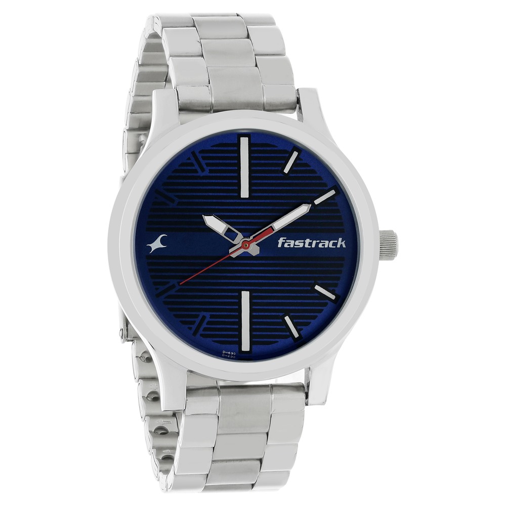 Buy Online Fastrack Fundamentals Quartz Analog Blue Dial Stainless ...