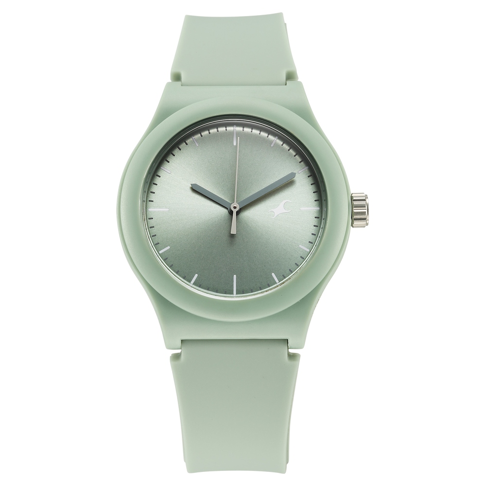 Buy Online Fastrack Tees Urbanique Quartz Analog Green Dial Silicon ...