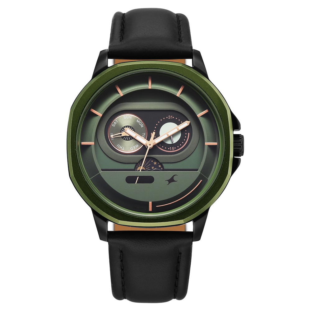 Buy Online Fastrack Street Opulence Quartz Sun Moon Multifunction Green ...