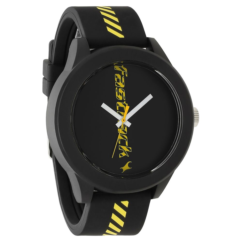 Buy Online Fastrack Road Trip Quartz Analog Black Dial Silicone Strap ...