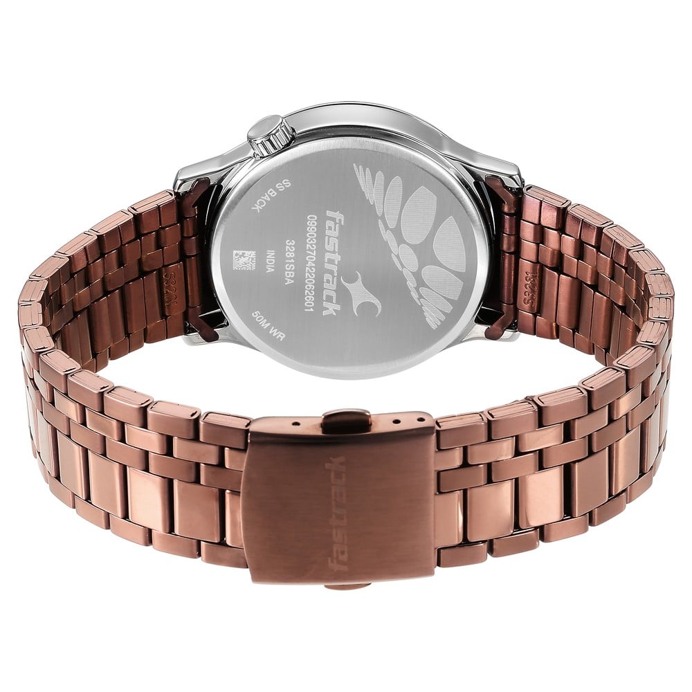 Buy Online Fastrack Exuberant Quartz Multifunction Brown Dial Metal ...