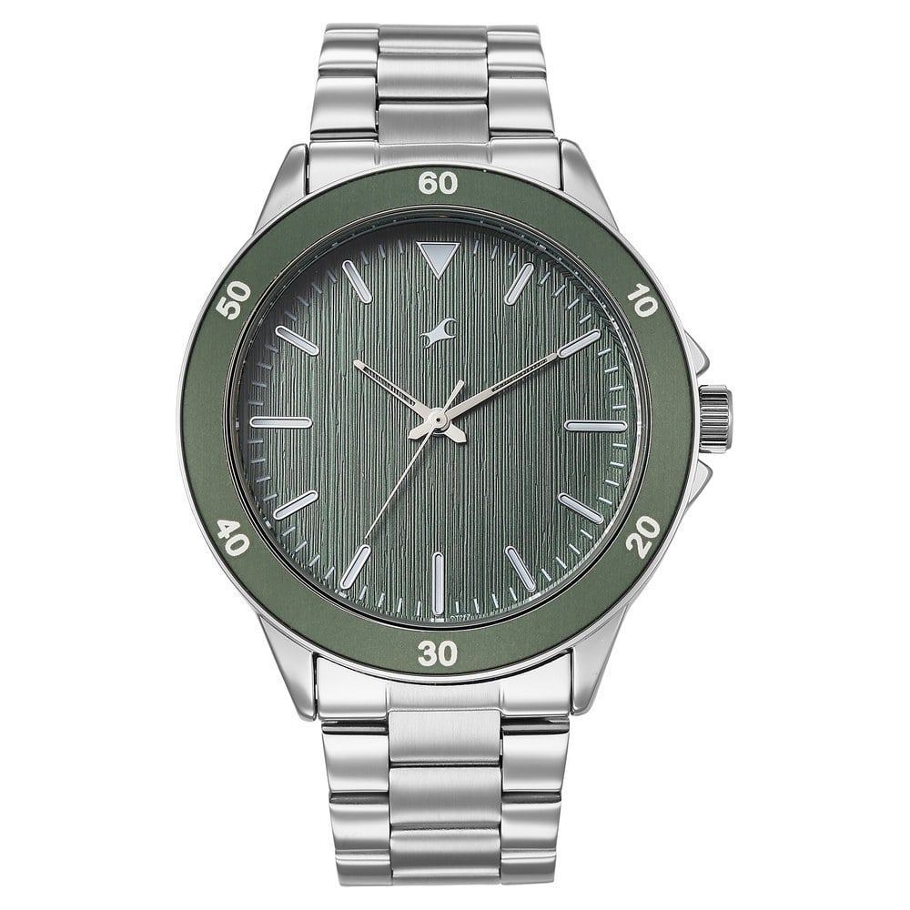 Buy Online Fastrack Stunners Quartz Analog Green Dial Brown Stainless ...