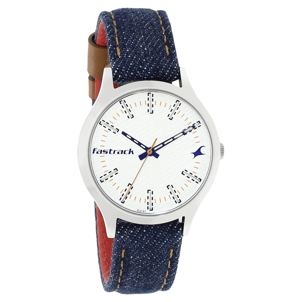 Buy Online Fastrack Denim Quartz Analog White Dial Denim Strap Watch ...