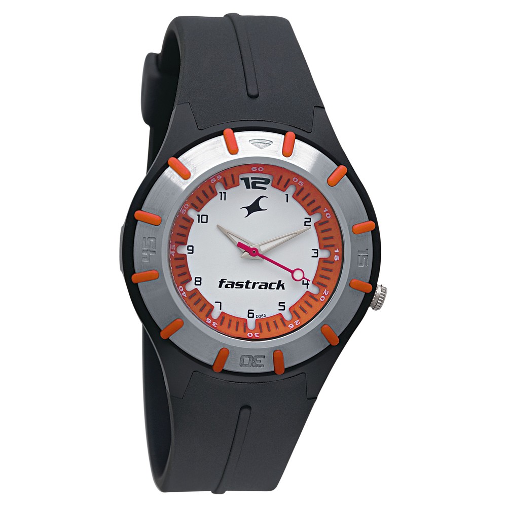 Buy Online Fastrack Quartz Analog Orange Dial Plastic Strap Watch for ...