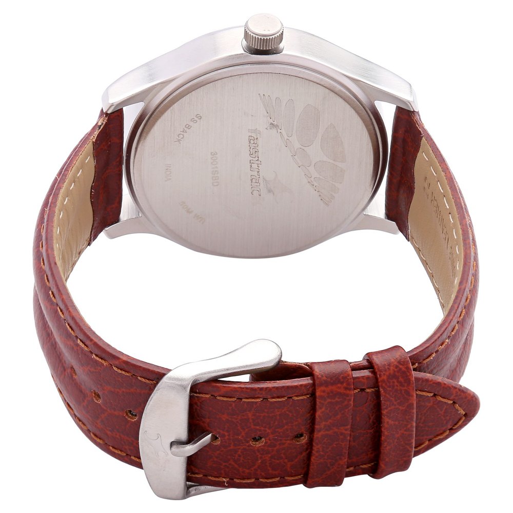 Buy Online Fastrack Quartz Analog Black Dial Leather Strap Watch for ...
