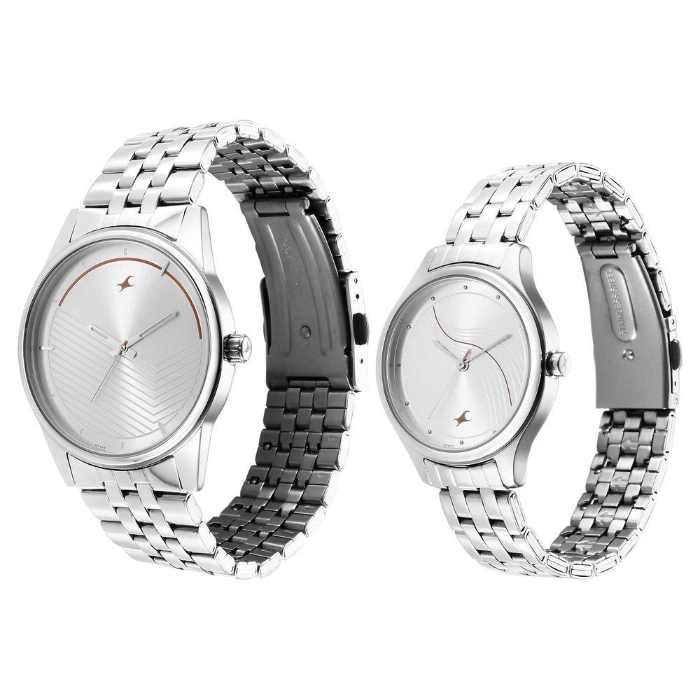 Buy Online Fastrack Mixmatched Quartz Analog Silver Dial Silver ...