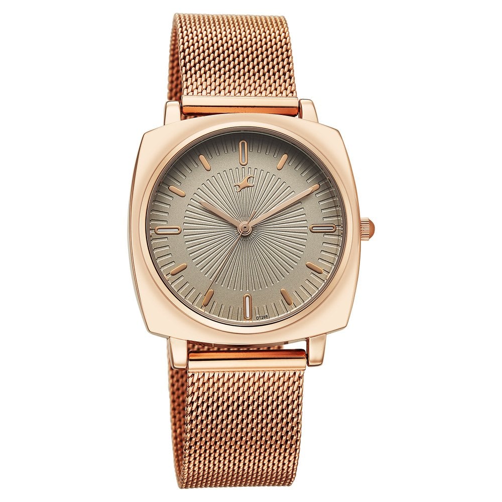 Buy Online Fastrack Stunners Quartz Analog Green Dial Rose Gold ...
