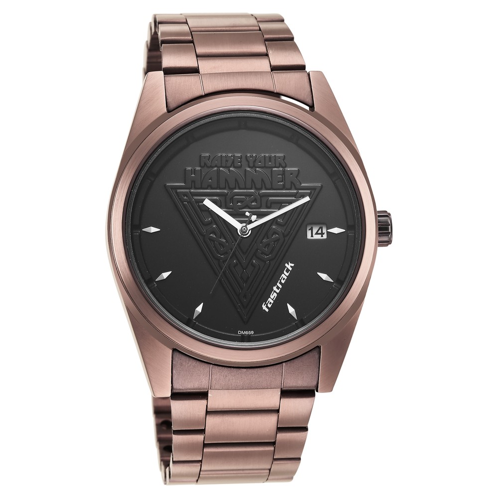 Buy Online Fastrack Thor Quartz Analog with Date Black Dial Metal Strap ...